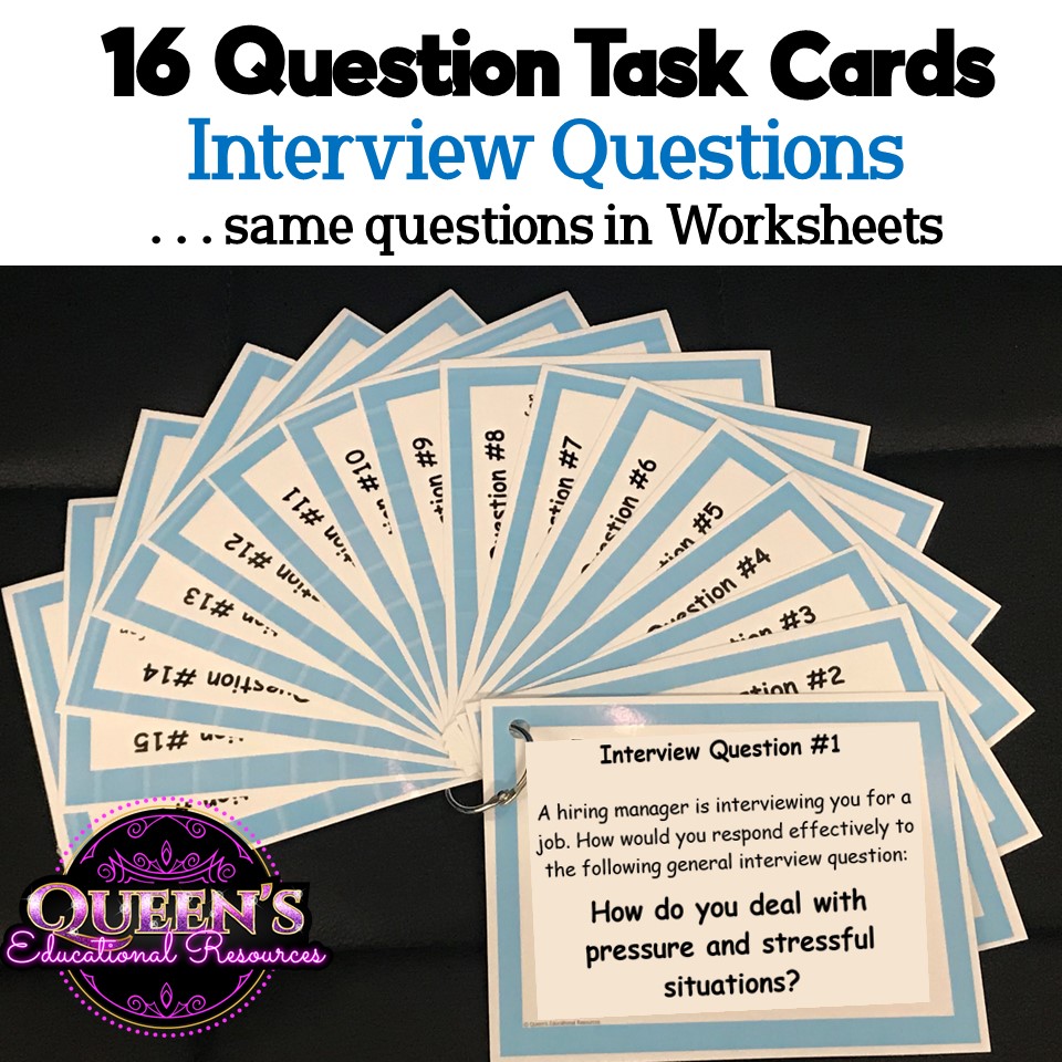 Interview Questions Task Cards and Worksheets | Made By Teachers