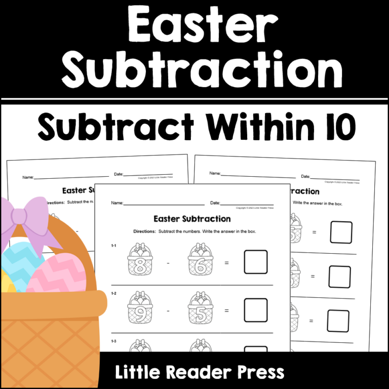Easter Subtraction Subtract Within 10 Worksheets | Made By Teachers