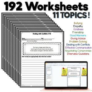 Social Skills Scenario Task Cards and Worksheets BUNDLE | Made By Teachers