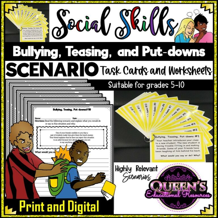 Social Skills Scenario Task Cards and Worksheets BUNDLE | Made By Teachers