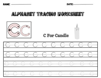 Tracing and Writing Alphabet Letters Worksheets, Handwriting Practice ...