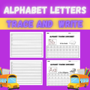 Tracing and Writing Alphabet Letters Worksheets, Handwriting Practice ...