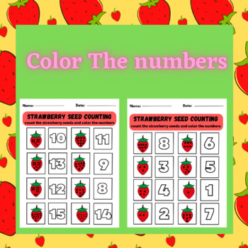 strawberry Seed Counting to 20 Worksheet,Kindergarten Morning Work ...