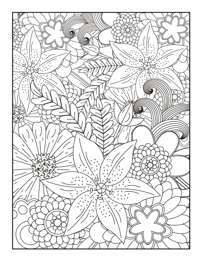 "Color Your World: 50 Intricate Zentangle Flower Designs for Coloring ...