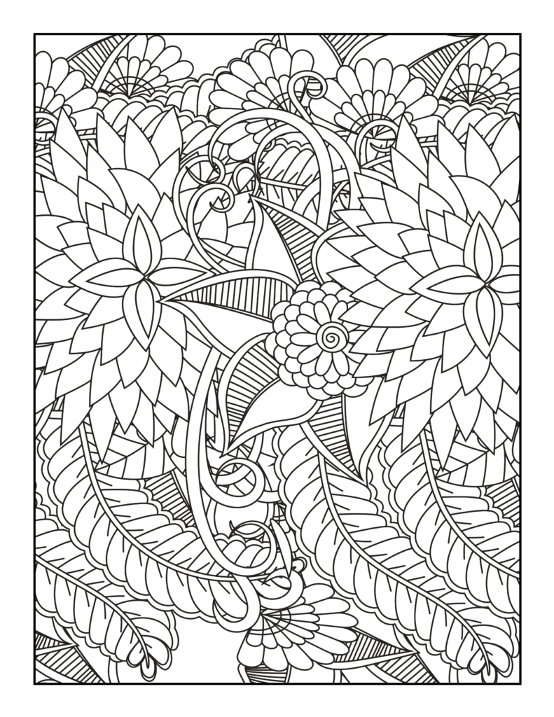 "Color Your World: 50 Intricate Zentangle Flower Designs for Coloring ...