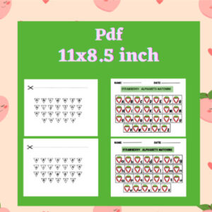 Strawberry Alphabet Matching Worksheet, letters a-z cut and paste ...