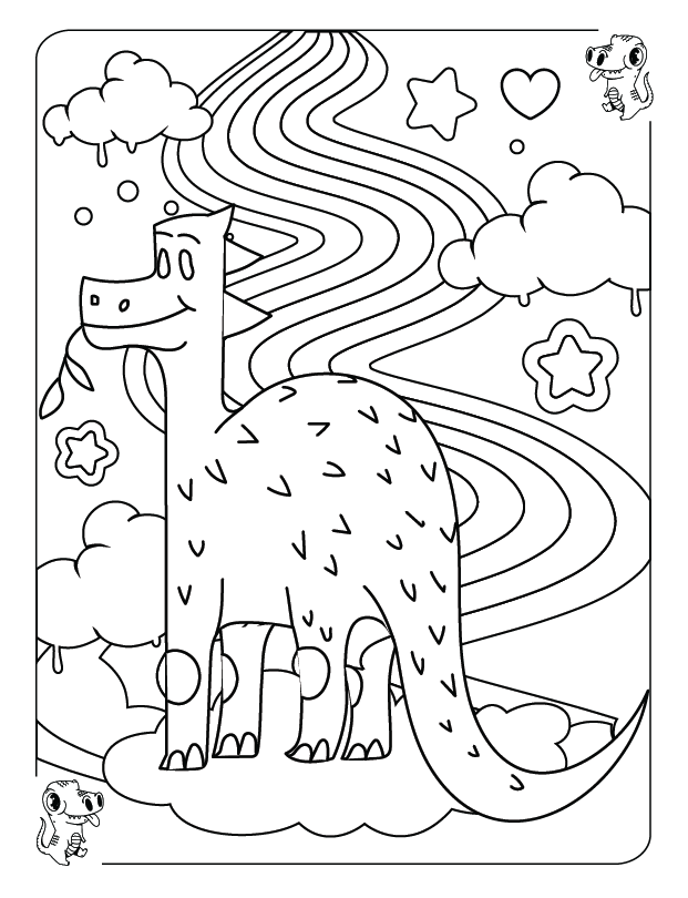 "Jungle Giants: 50 Dinosaur Coloring Pages for Little Explorers" | Made ...