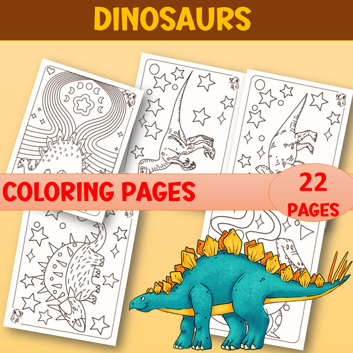 "Jungle Giants: 50 Dinosaur Coloring Pages for Little Explorers" | Made ...