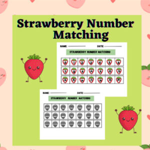 Strawberry Number Matching Worksheet | Kindergarten Sprin March Math ...