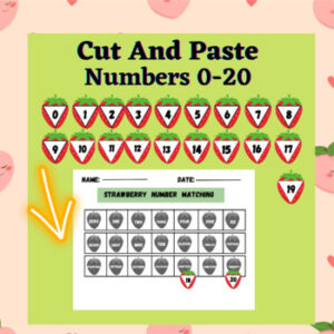 Strawberry Number Matching Worksheet | Kindergarten Sprin March Math ...