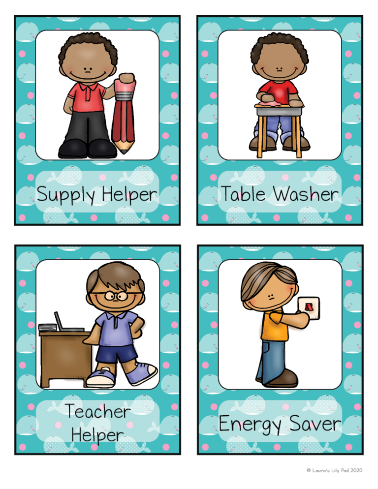 Classroom Jobs Whales | Made By Teachers