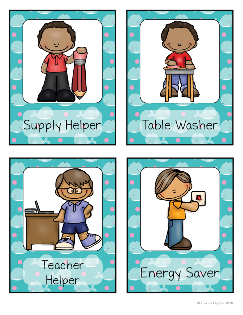 Classroom Jobs Whales | Made By Teachers