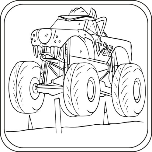 Monster truck Coloring Pages Preschool | Kindergarten | First Grade ...