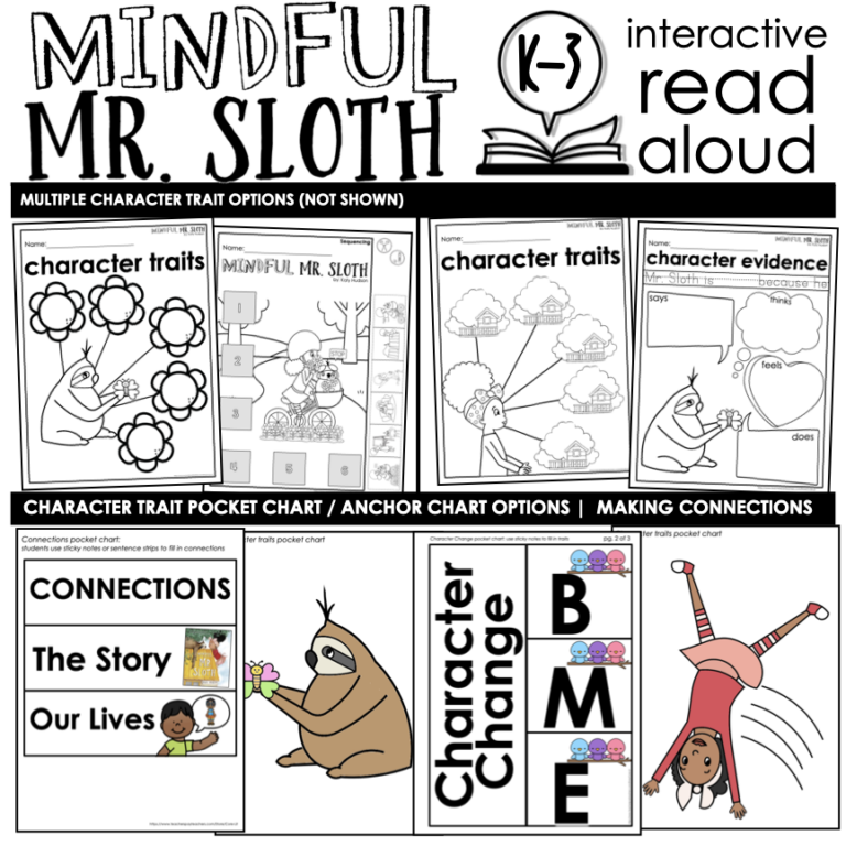 Mindful Mr. Sloth Interactive Read Aloud | RETELL + Sequencing Craft ...
