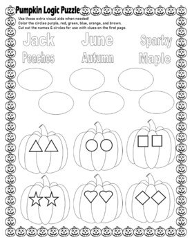Fall Pumpkin Logic Puzzle Graph Reasoning Critical Thinking Skills Math ...