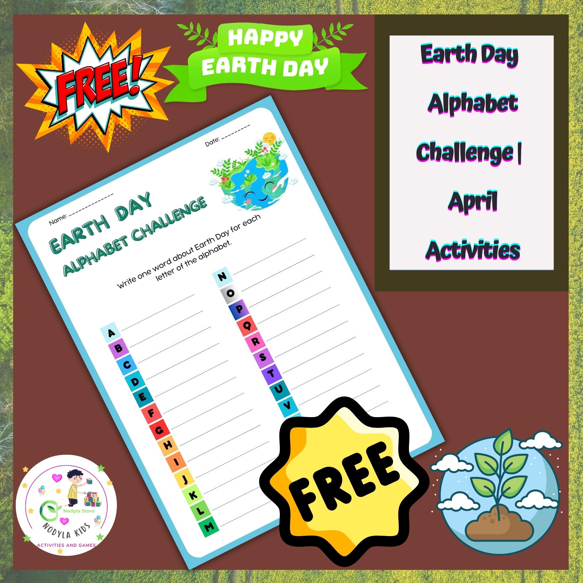 Earth Day Alphabet Challenge | April Activities | Free | Made By Teachers