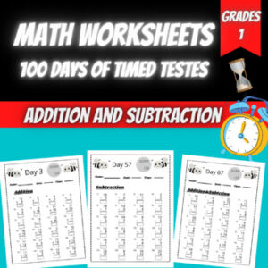 Addition and Subtraction Worksheets, 100 days of practice tests, 1st ...