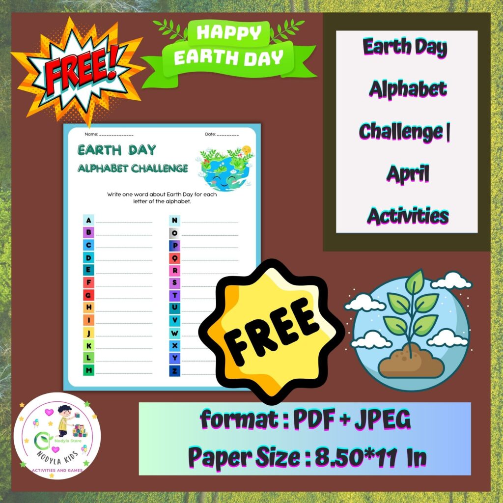 Earth Day Alphabet Challenge | April Activities | Free | Made By Teachers