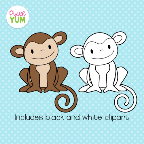 Monkey Clipart - Primate Clip Art - Commercial Use OK | Made By Teachers