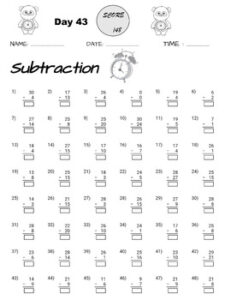 Addition and Subtraction Worksheets,100 days of practice tests, 1st ...