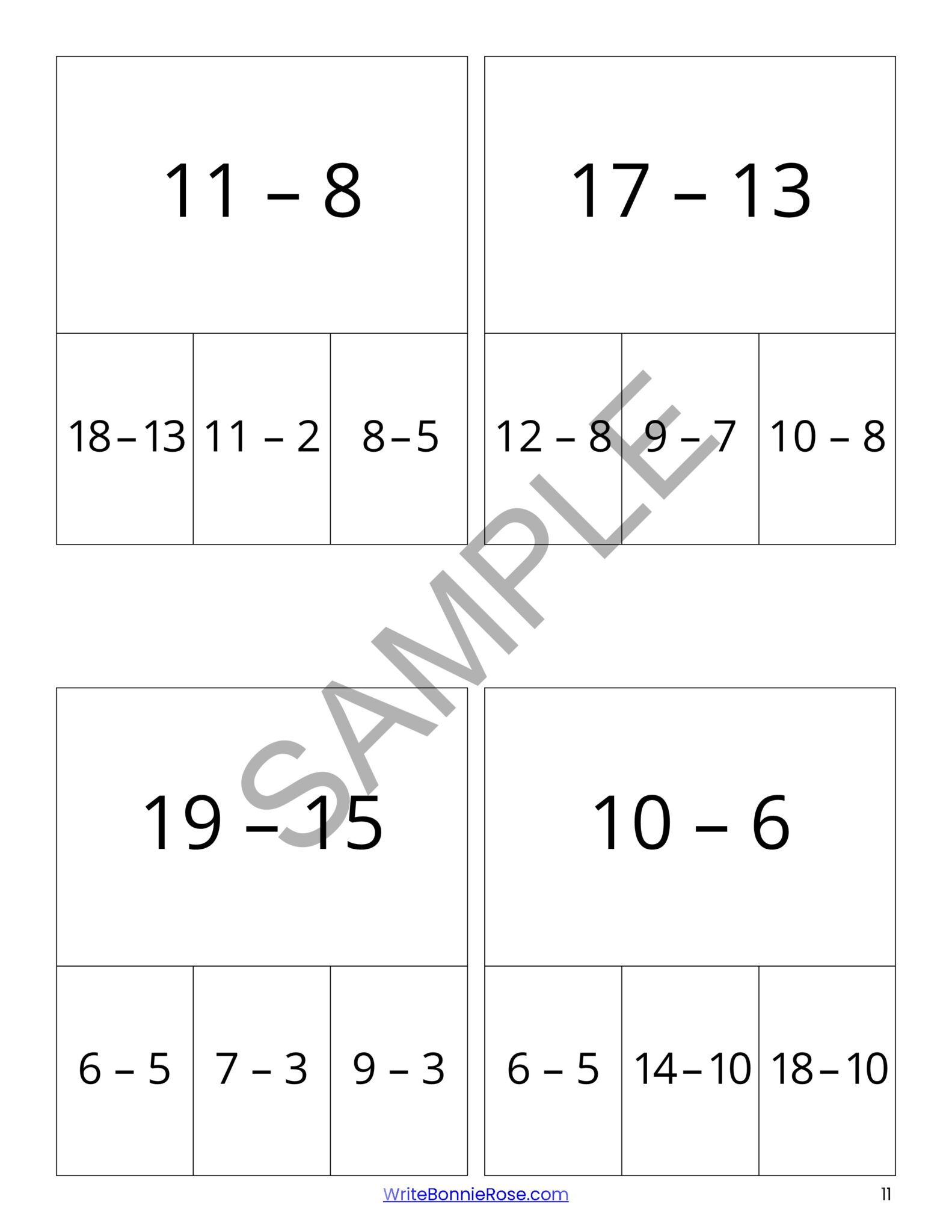 Math Clip Cards: Subtraction | Made By Teachers