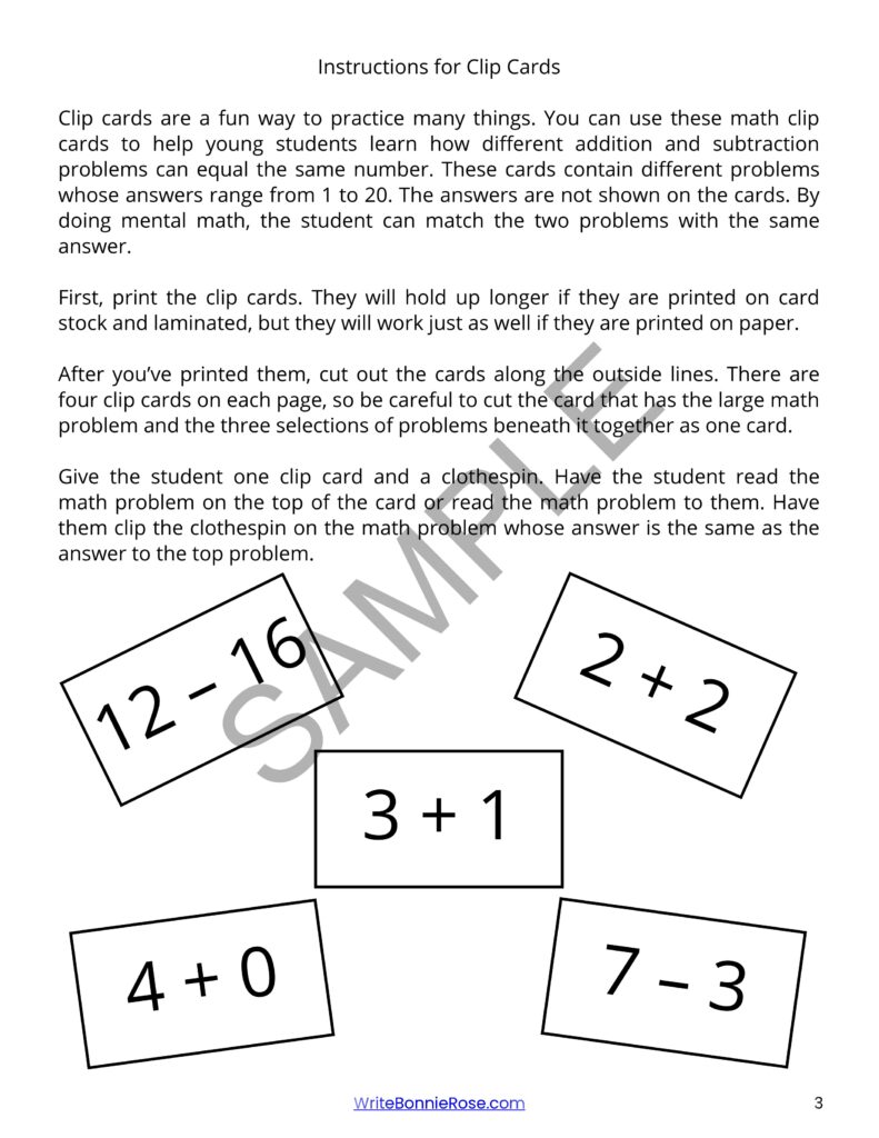 Math Clip Cards: Addition & Subtraction | Made By Teachers
