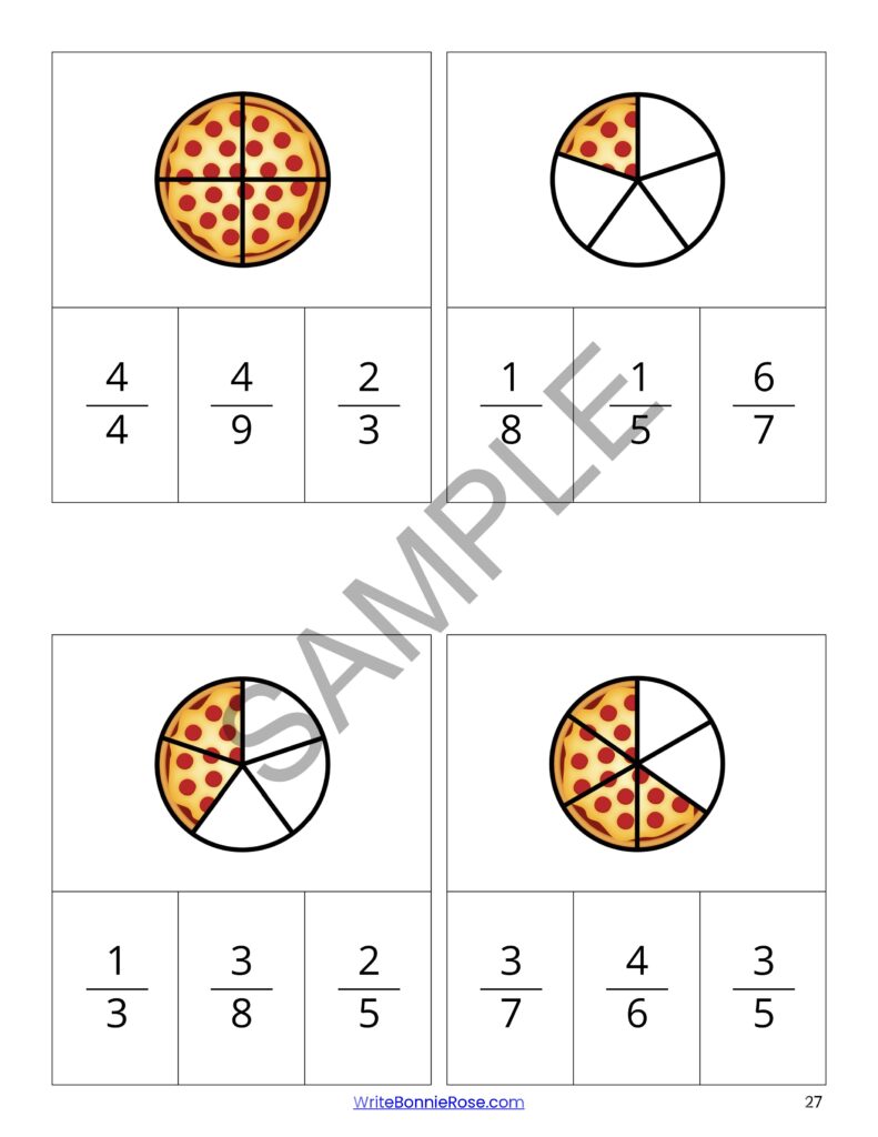 Math Clip Cards: Fractions | Made By Teachers