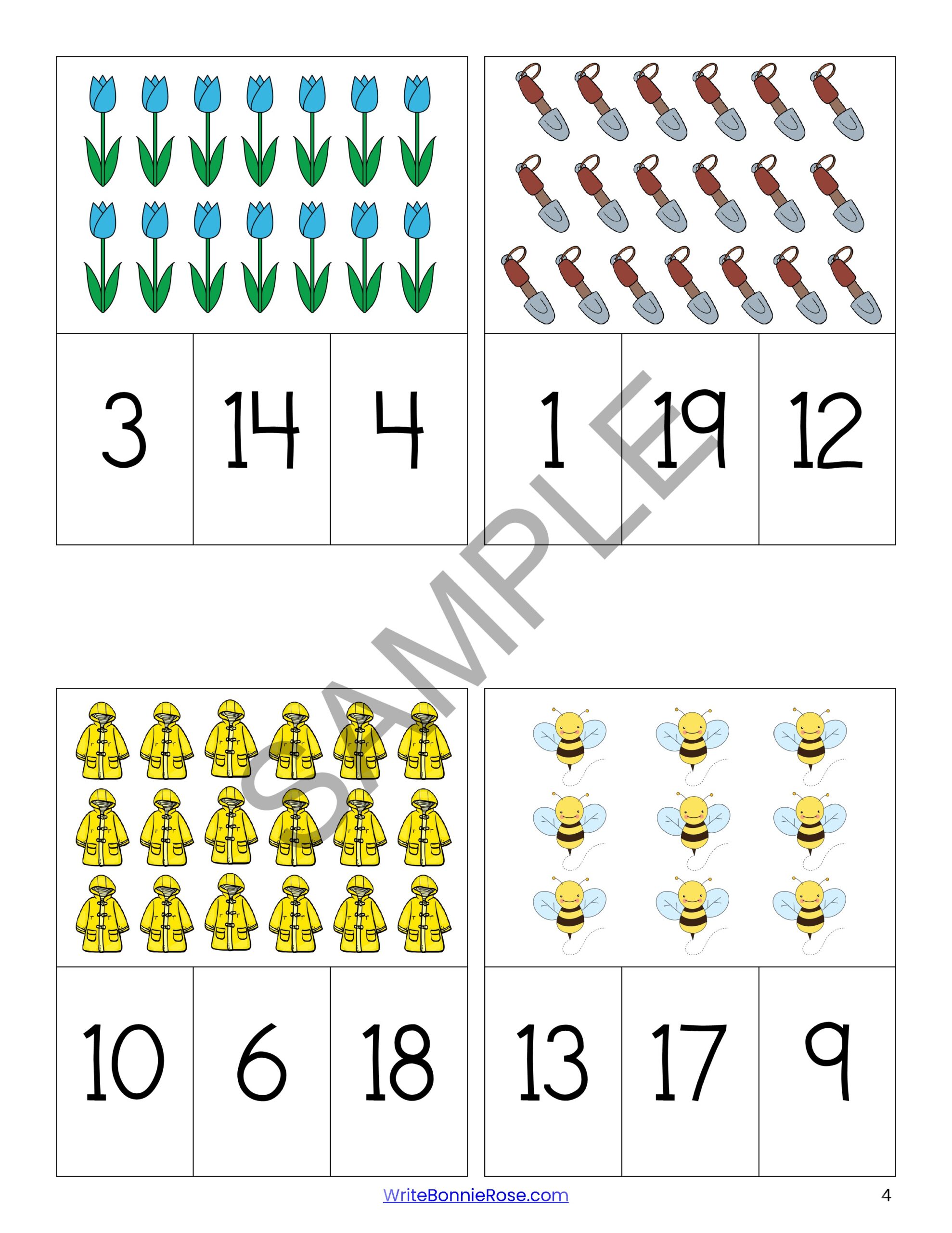 Seasons Counting Clip Cards | Made By Teachers