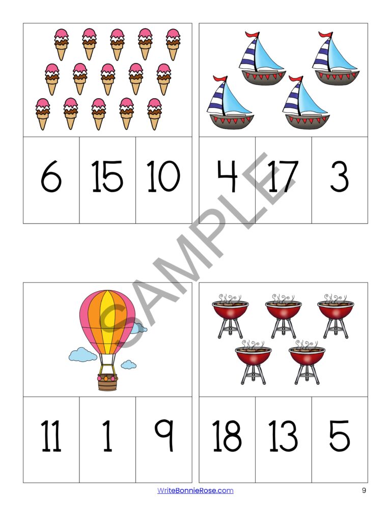 Seasons Counting Clip Cards | Made By Teachers