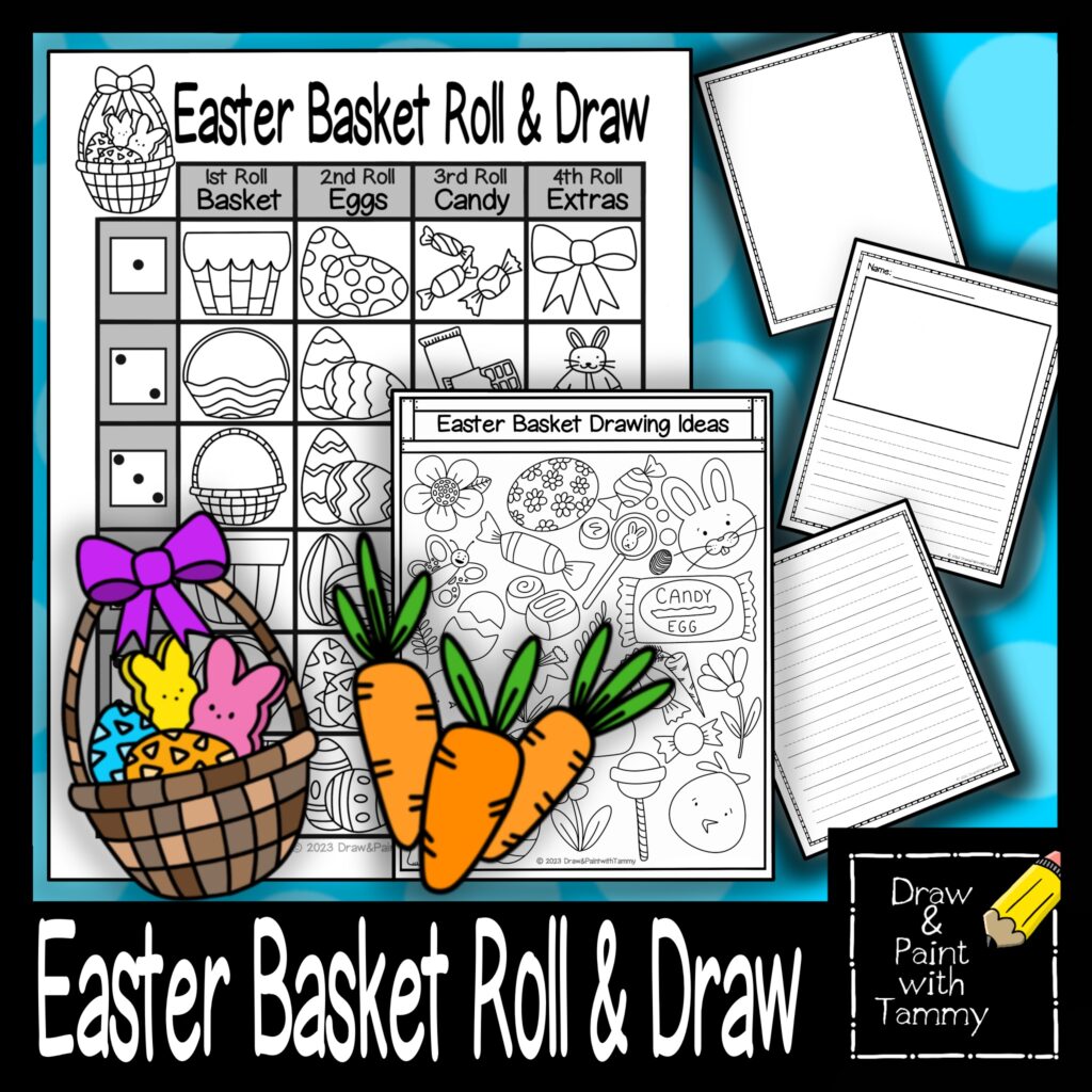 Roll an Easter Basket Roll and Draw Art Game Art Sub Lesson | Made By ...