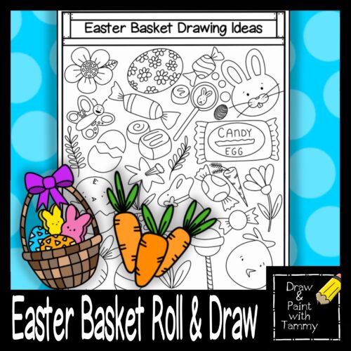 Roll an Easter Basket Roll and Draw Art Game Art Sub Lesson | Made By ...