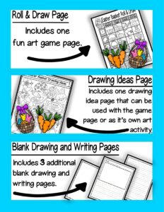 Roll an Easter Basket Roll and Draw Art Game Art Sub Lesson | Made By ...