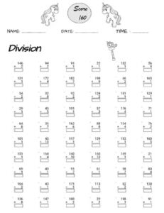 Multiplication and Division Worksheets Within 200, 3rd Grade Math Facts ...