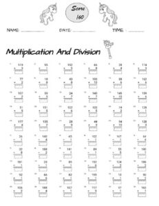 Multiplication and Division Worksheets Within 200, 3rd Grade Math Facts ...
