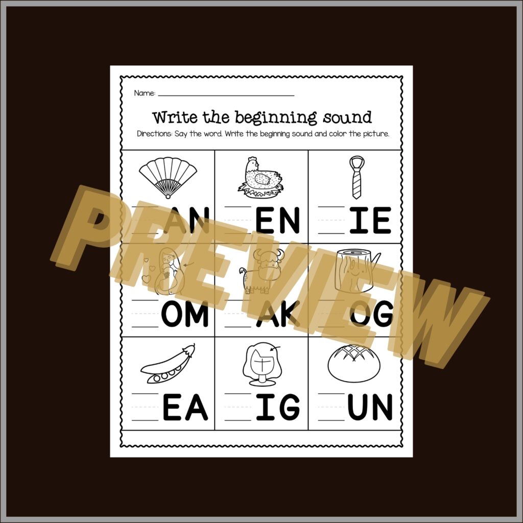 Beginning Sounds Worksheets | Write the Beginning | Made By Teachers