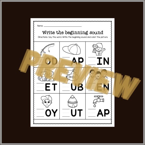 Beginning Sounds Worksheets | Write the Beginning | Made By Teachers