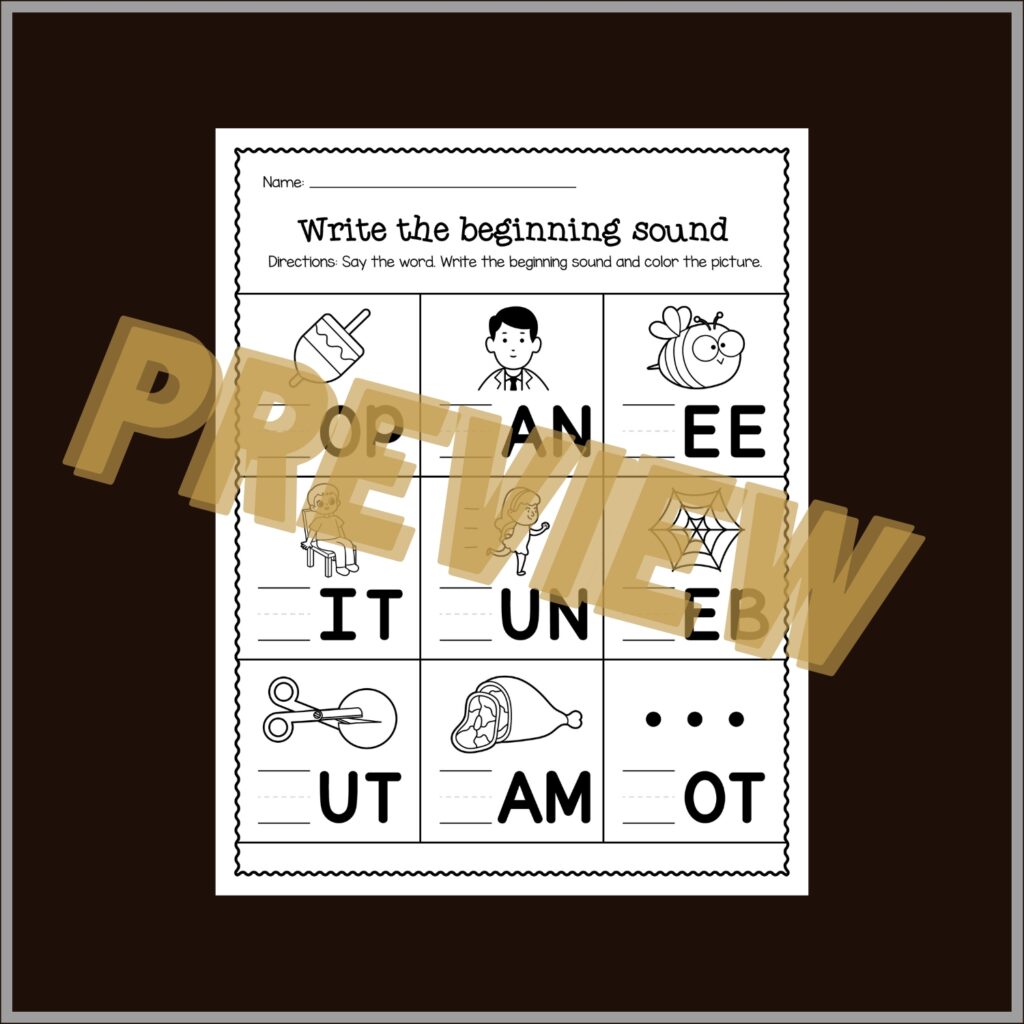 Beginning Sounds Worksheets | Write the Beginning | Made By Teachers