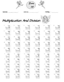 Multiplication and Division Worksheets Within 500, 3rd Grade Math Facts ...