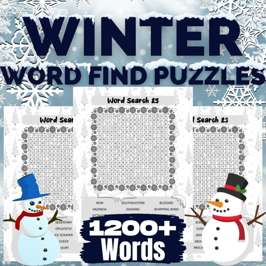 Winter Word Find Word Search Puzzles Worksheet Activities | Made By ...