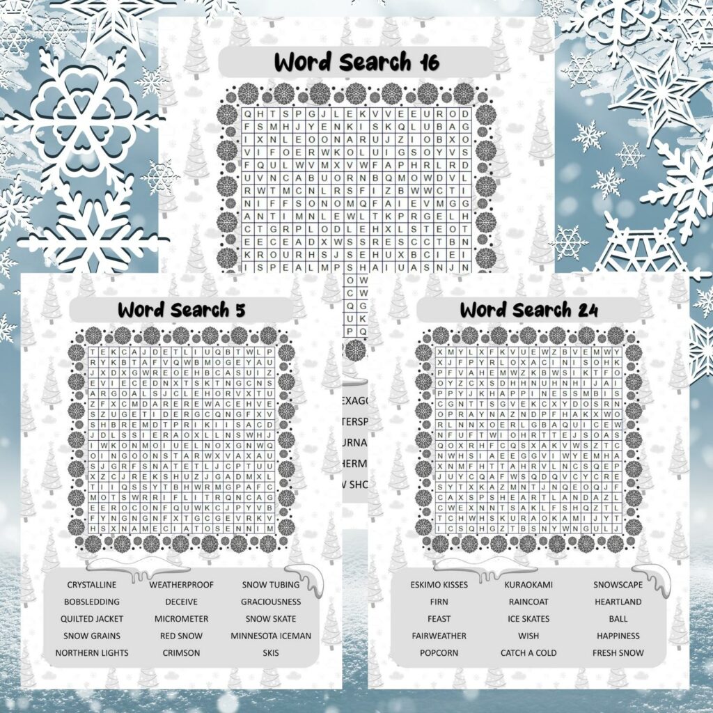 Winter Word Find Word Search Puzzles Worksheet Activities | Made By ...