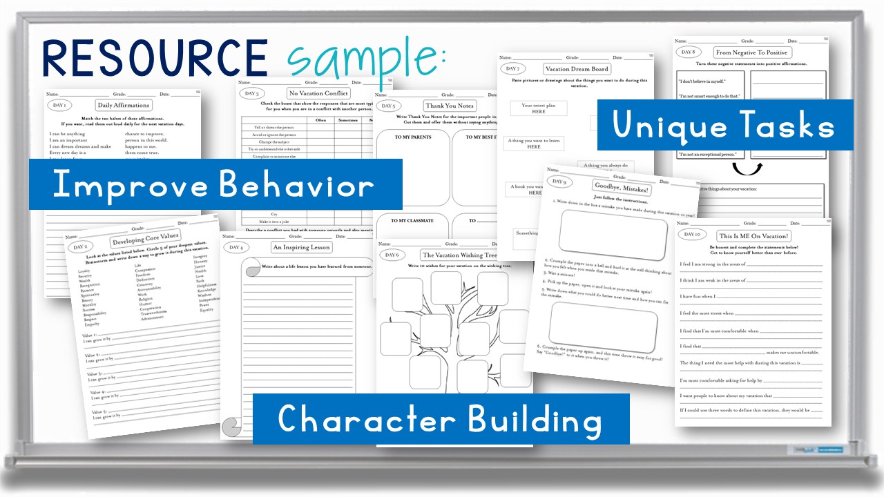 Vacation Journal - SEL Writing Journaling Activities - Print and ...