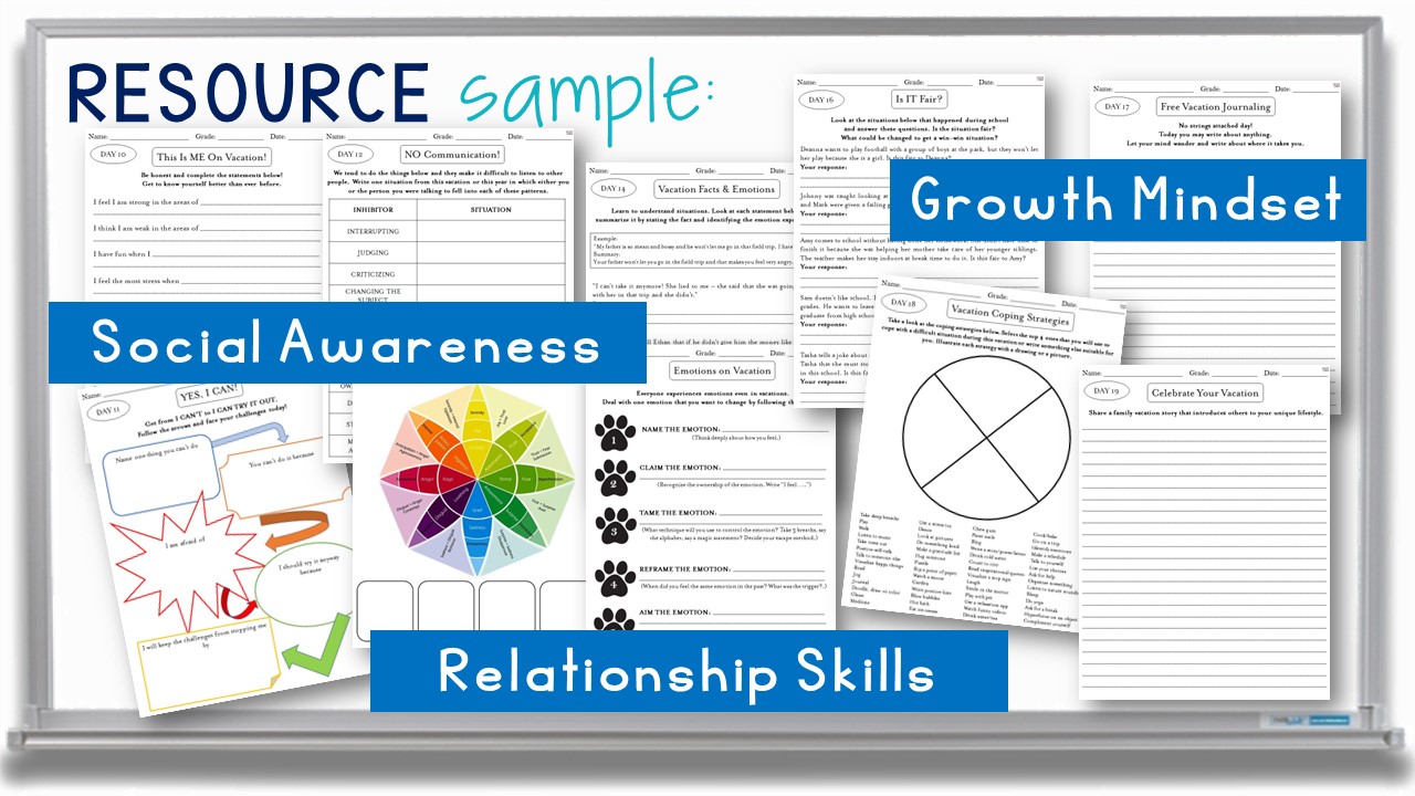 Vacation Journal - SEL Writing Journaling Activities - Print and ...