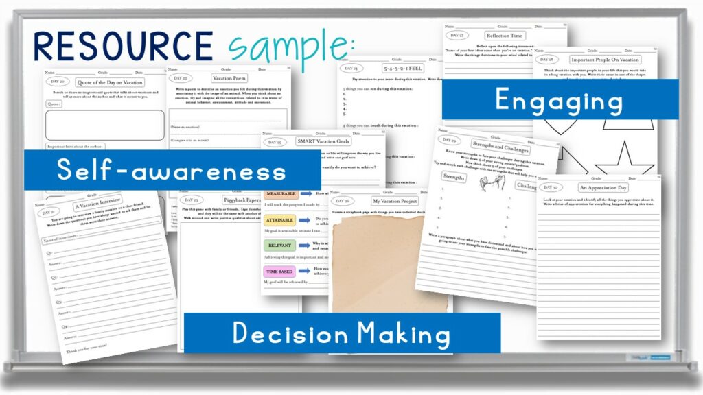 Vacation Journal - SEL Writing Journaling Activities - Print and ...