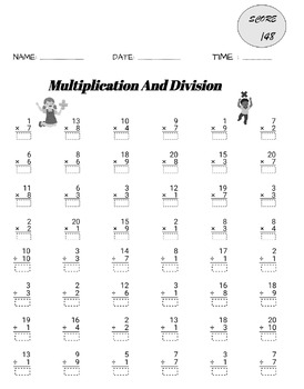 Multiplication and Division Worksheets Within 20, 2nd Grade Math Facts ...