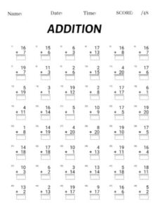 Addition and Subtraction Worksheets Within 20, 1st Grade Math Facts ...