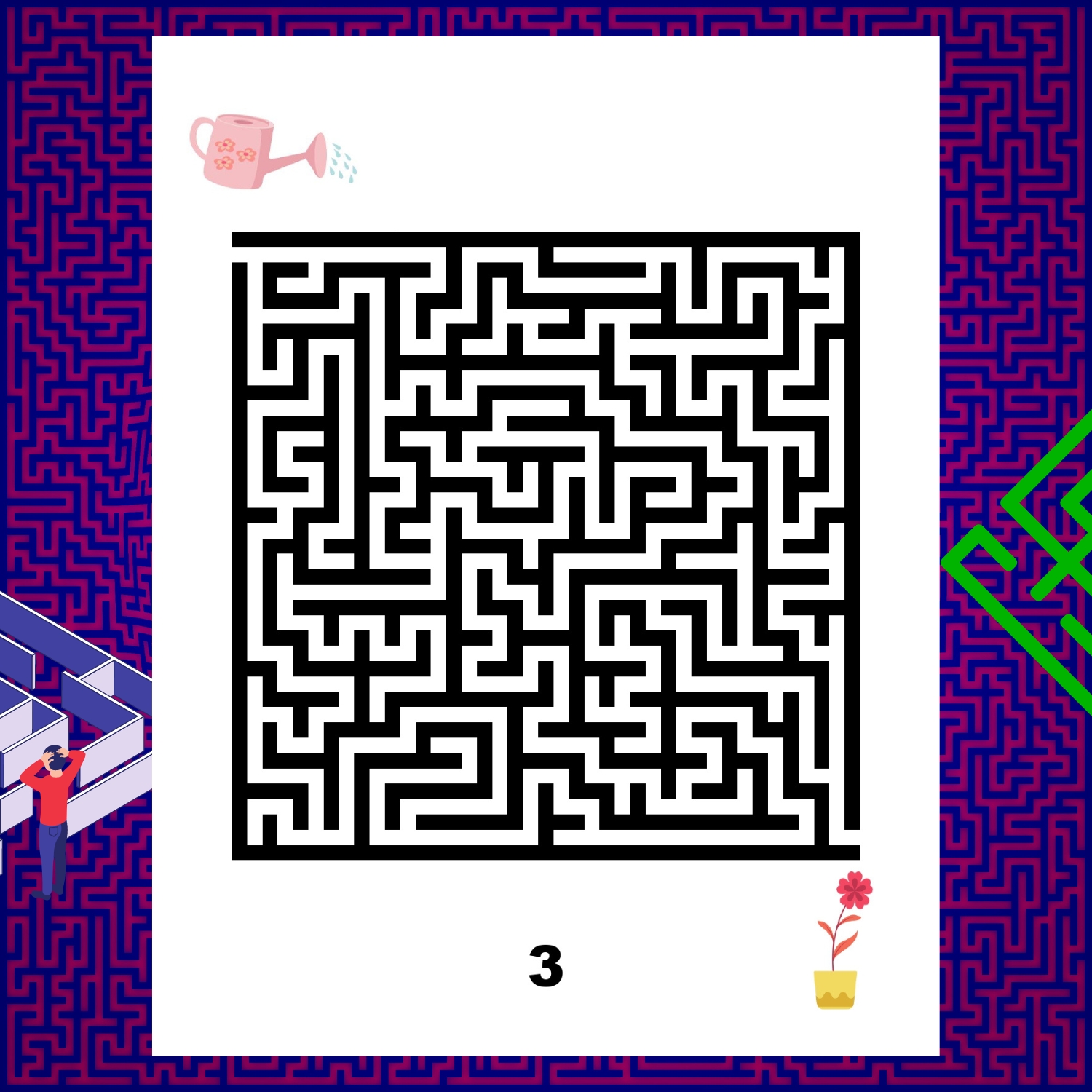 Intermediate Challenging Mazes activity Worksheet Design With Solution ...