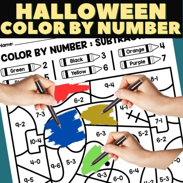 Halloween Color by Number Worksheets Activities | Made By Teachers