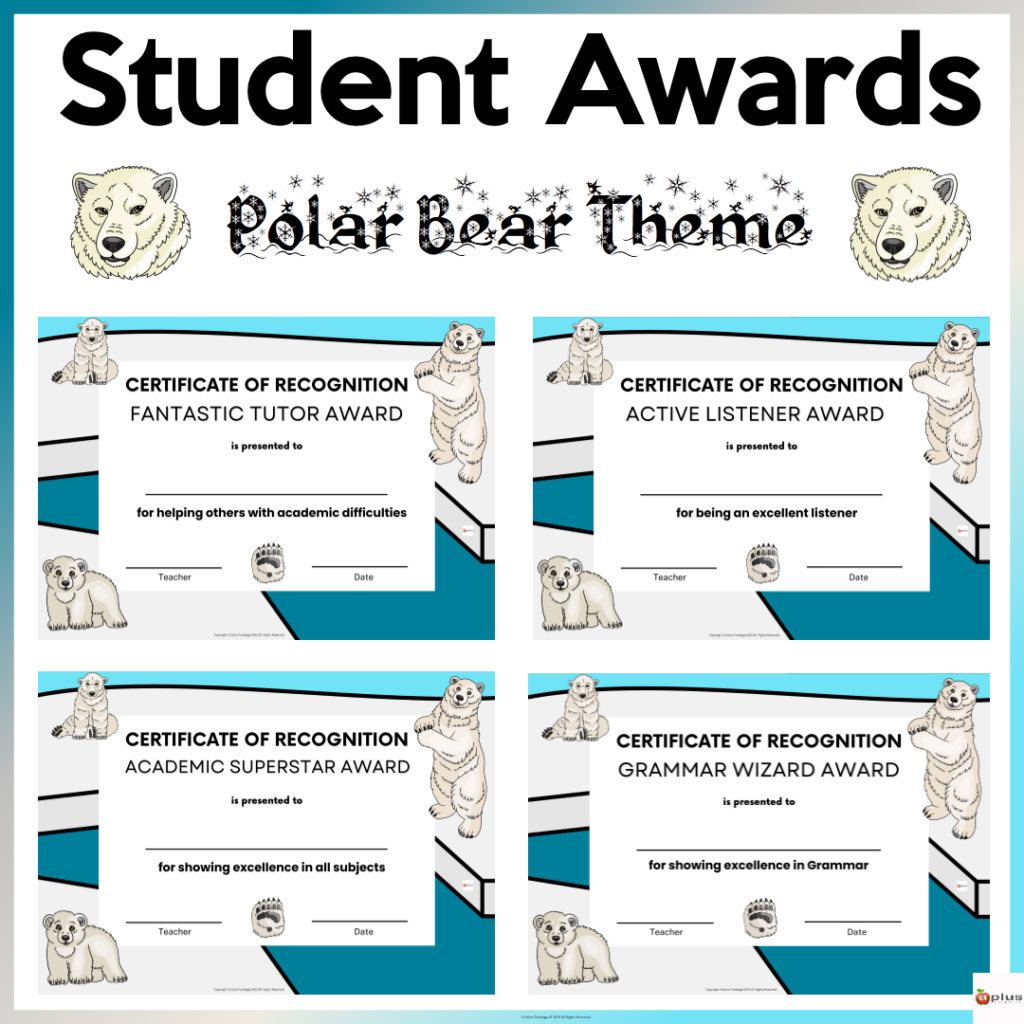 Editable Student Award Certificates Polar Bear Theme | Made By Teachers