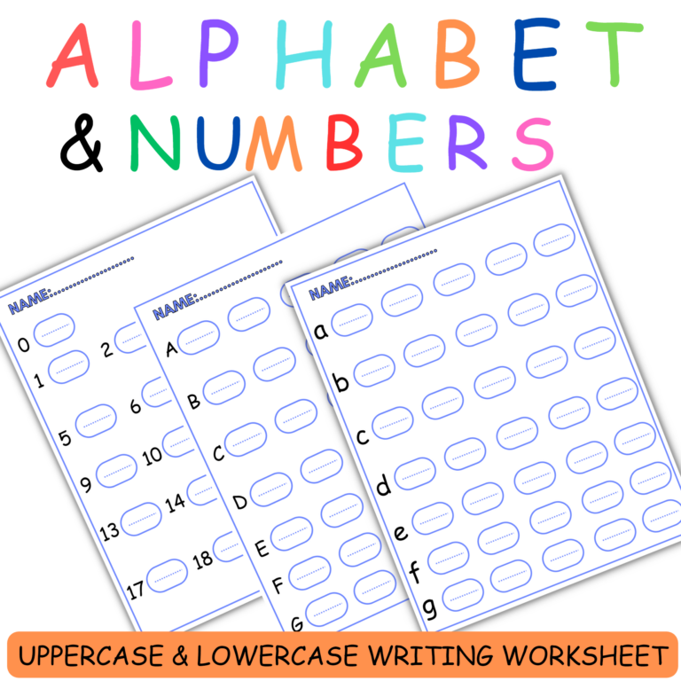 Alphabet & Numbers Writing Worksheet | letters Handwriting Pratice ...