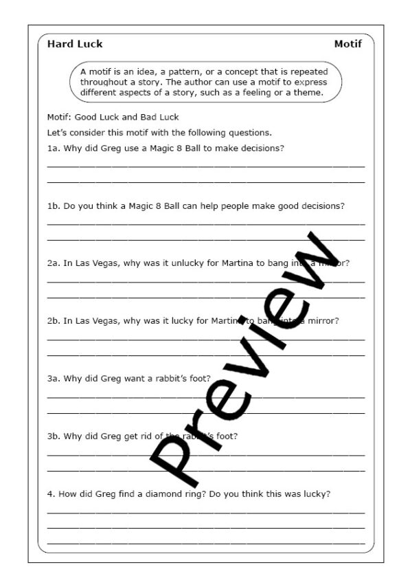 Jeff Kinney "Hard Luck" worksheets | Made By Teachers